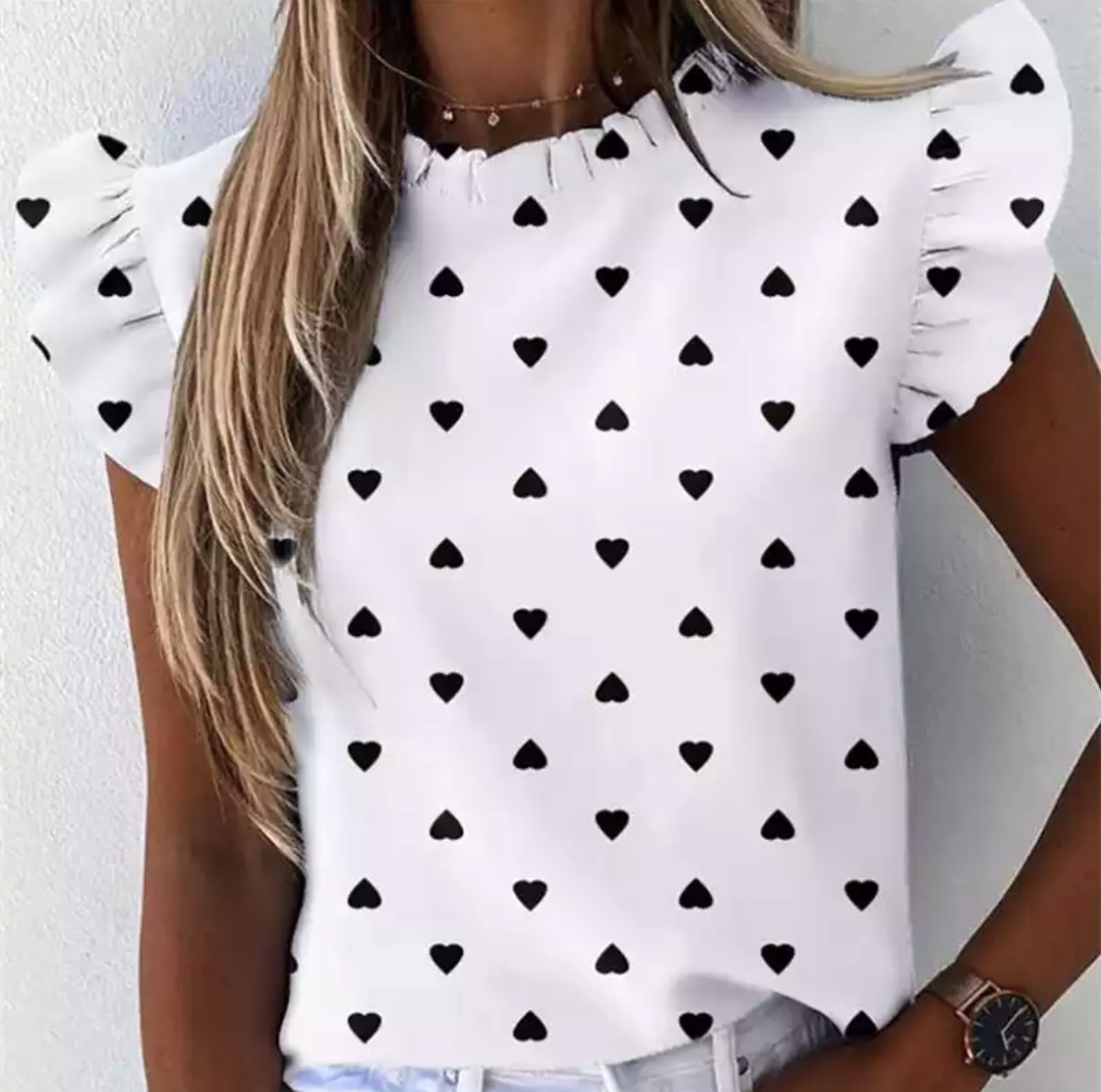 Ruffle Heart Blouse – KAYZEN
